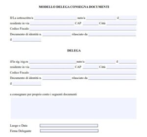 MODULO DELEGA CONSEGNA DOCUMENTI WORD E PDF